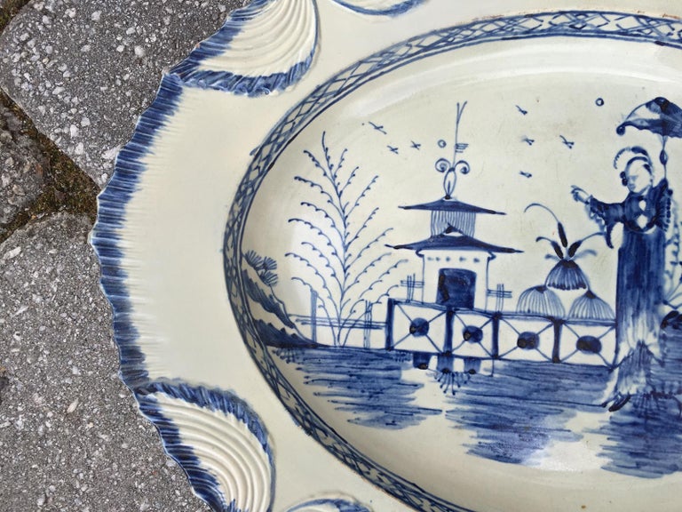 18th Century Leeds Pottery English Blue and White Platter at 1stDibs