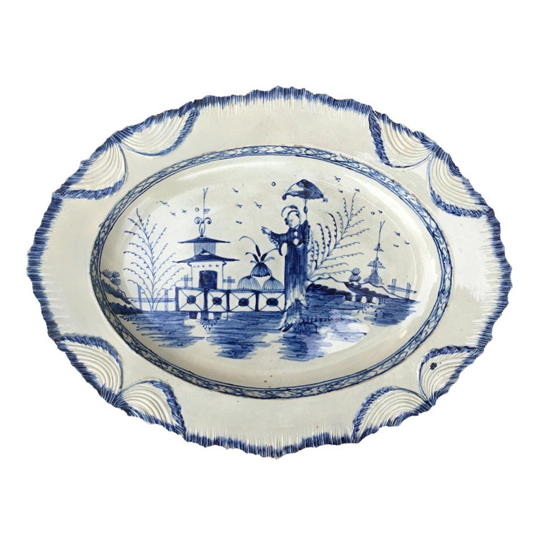 18th Century Leeds Pottery English Blue and White Platter at 1stDibs