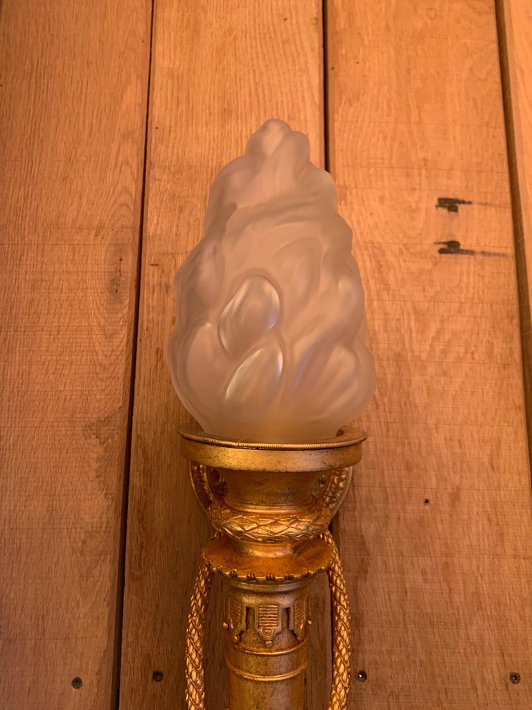 18th Century Lion Torch Wall Lamp in Gilted Bronze 24K patina For Sale ...