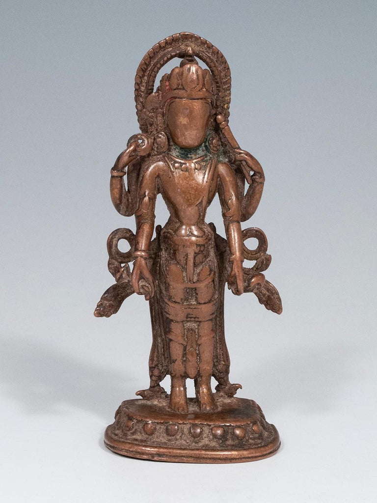 18th Century Lost Wax Cast Copper Alloy Lord Vishnu Figure, Nepal For ...