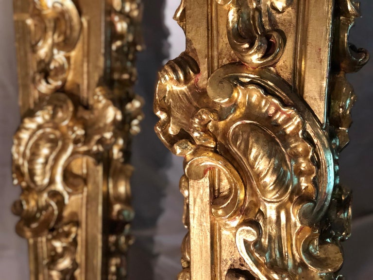 18th Century Louis XV Columns of Sculpted Giltwood a True Pair, French ...