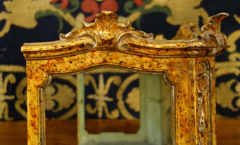 18th Century Louis XV Painted Silver Leaf Display Case Tabernacolo ...