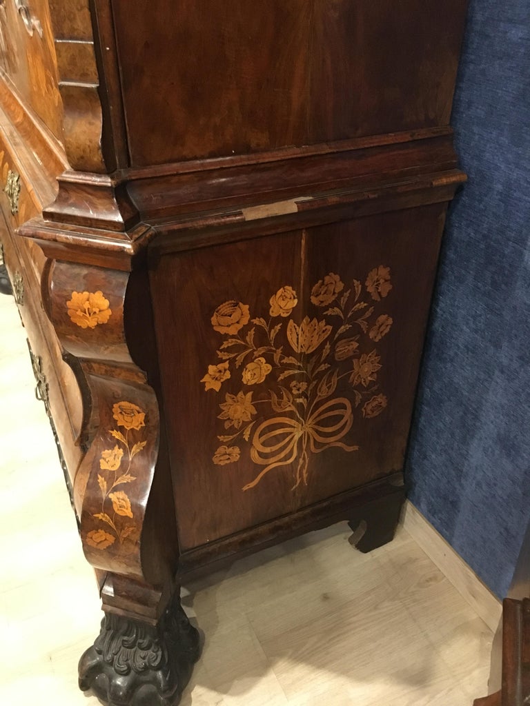 18th Century Louis XV Walnut Inlaid Dutch Trumeau Armoires 1750 For ...