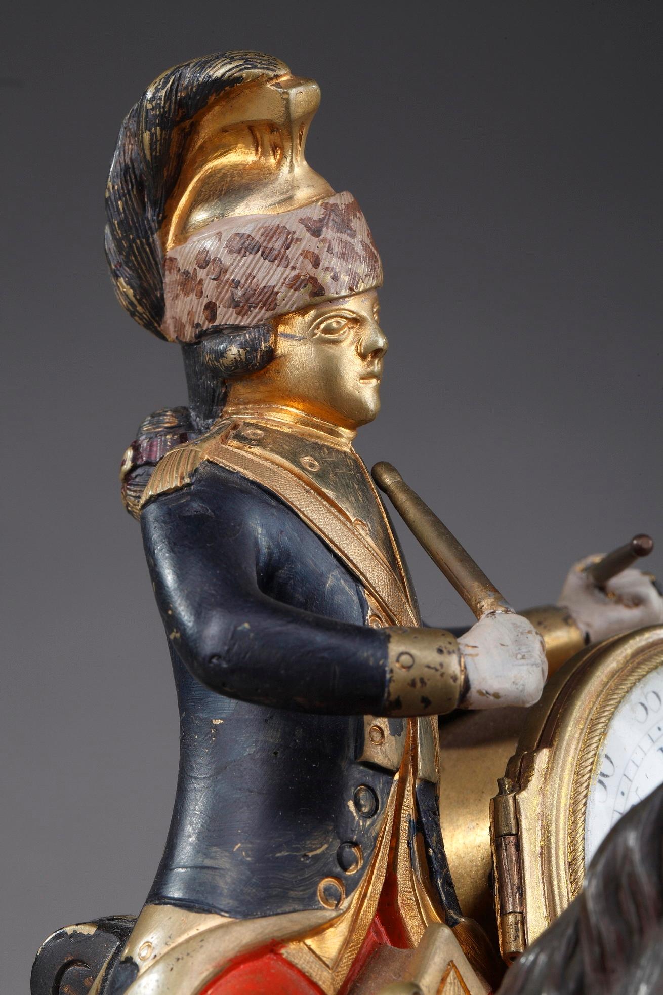 18th Century Louis XVI Clock Soldier on Horseback For Sale at 1stDibs