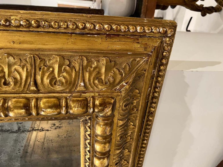 18th Century Louis XVI Gilded Mirror with Original Glass at 1stDibs