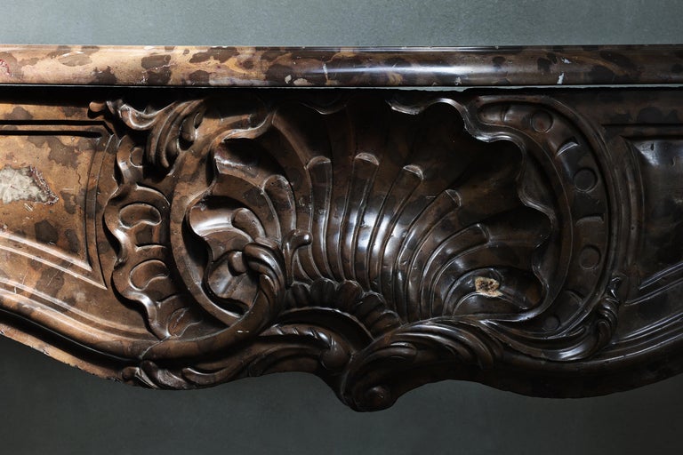 18th Century Louis XV Rococo Fireplace mantle in Stincal Marble For ...