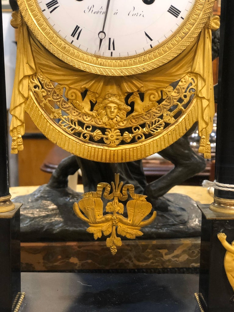 18th Century French Black Marble Clock Louis XVI Robert Robin For Sale ...