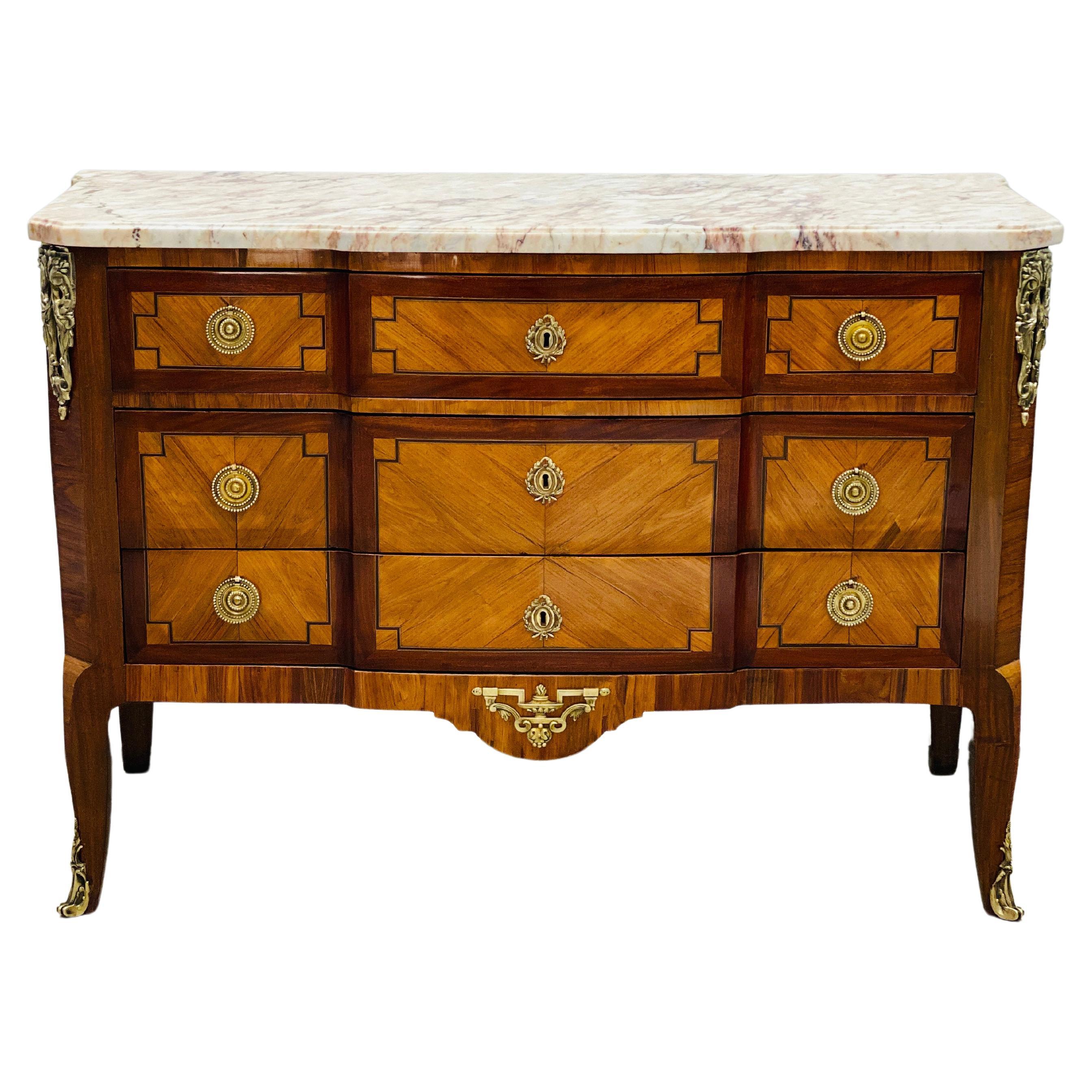 A Fine Louis XVI Parisian Mahogany Marble Top Commode, 18th Century For ...