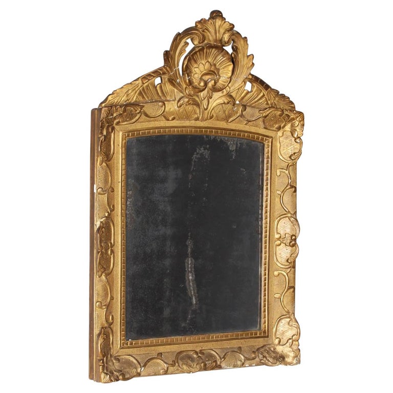 18th Century Mirror, Gilded, Original Glass, Baroque at 1stDibs