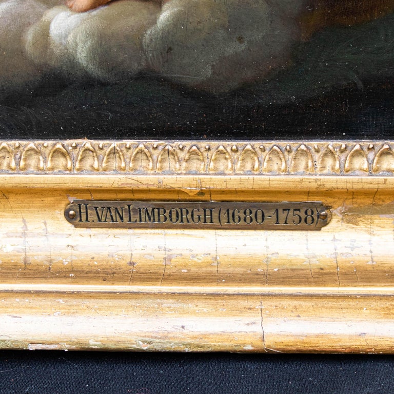 18th Century Mithological Scene Painting Oil on Panel by Limborgh For ...