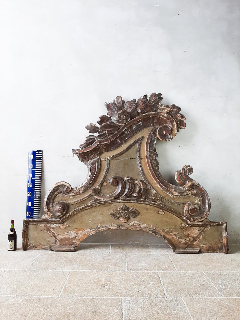 18th Century Monumental XL Italian Rococo Carved Wood "Supra Porte ...