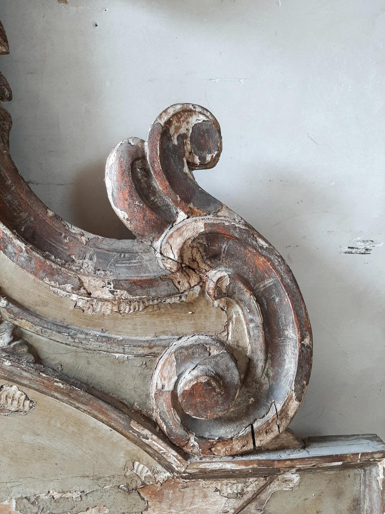 18th Century Monumental XL Italian Rococo Carved Wood "Supra Porte ...