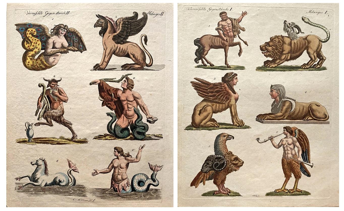 18th Century Mythical Creatures Engravings by Johann Christian Wilhelm ...
