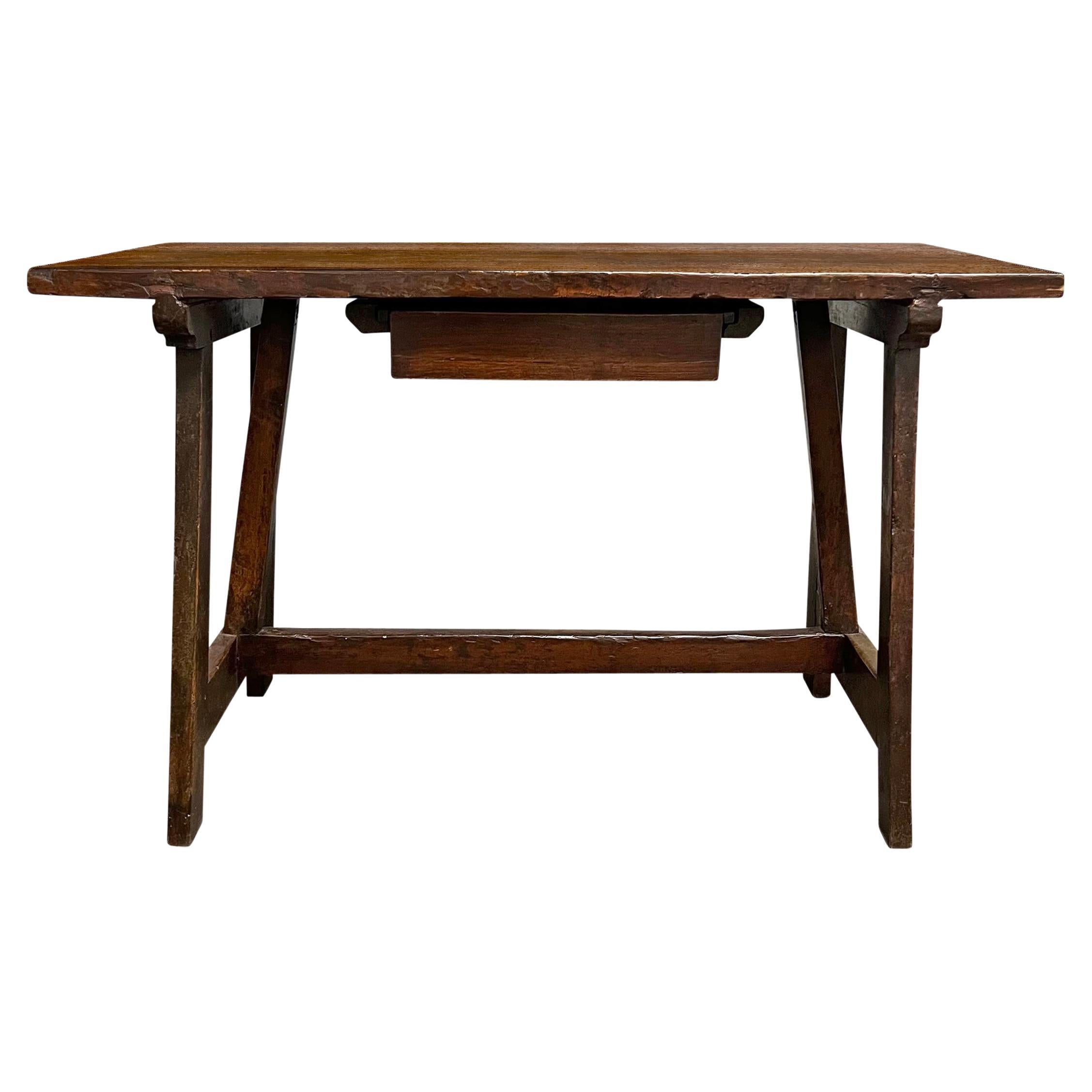 18th Century Northern Italian Walnut Trestle Table For Sale at 1stDibs
