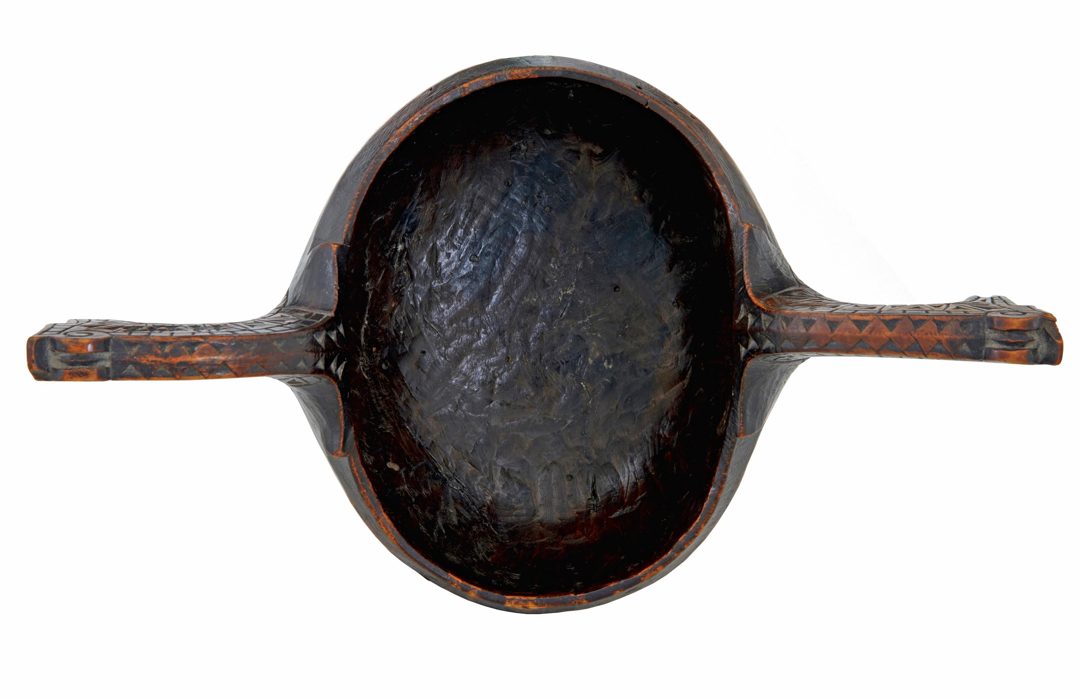 18th Century Norwegian Carved Kasa Ale Cup For Sale at 1stDibs