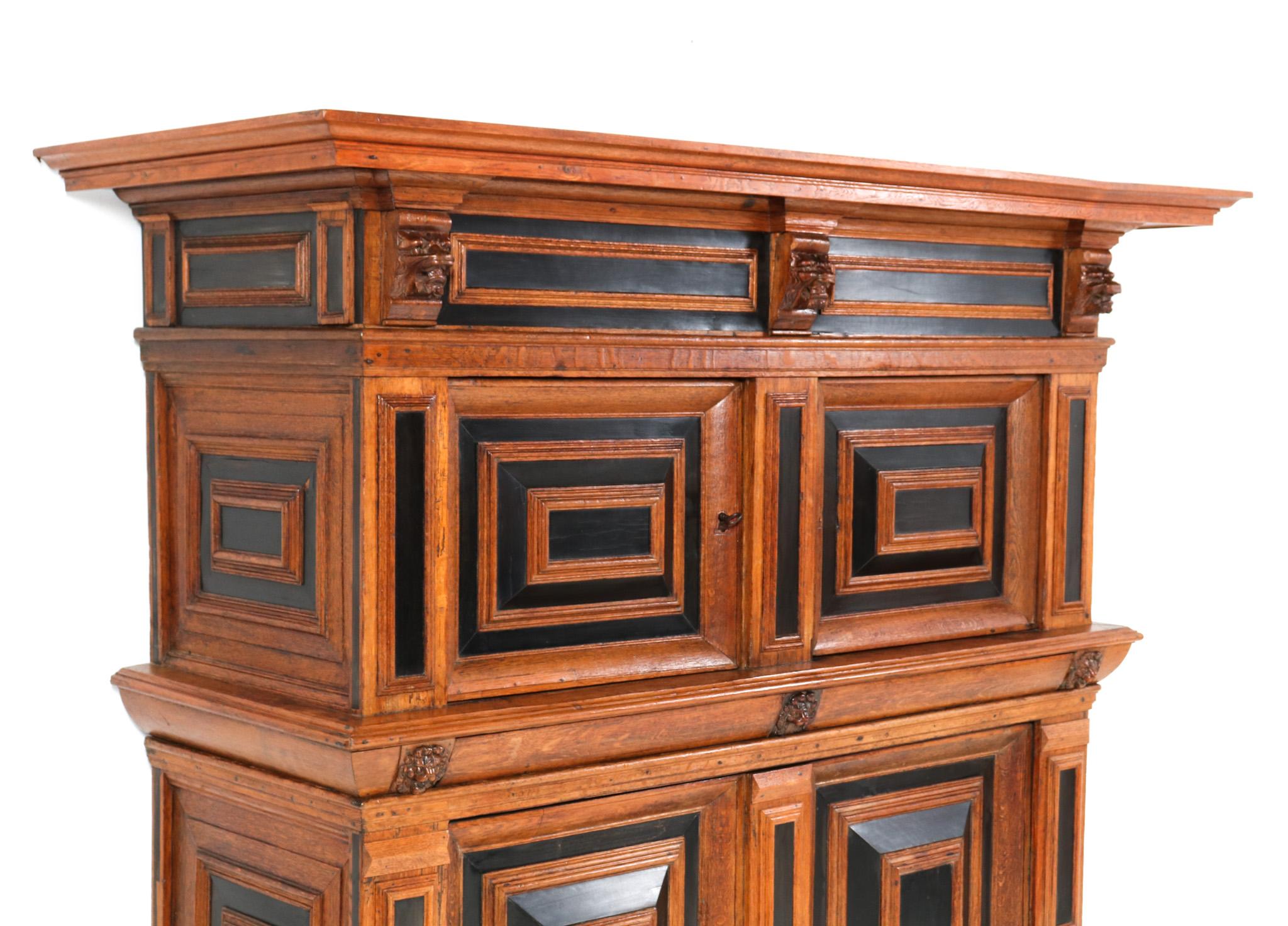 Late 17th Century Oak Dutch Renaissance Cupboard For Sale at 1stDibs