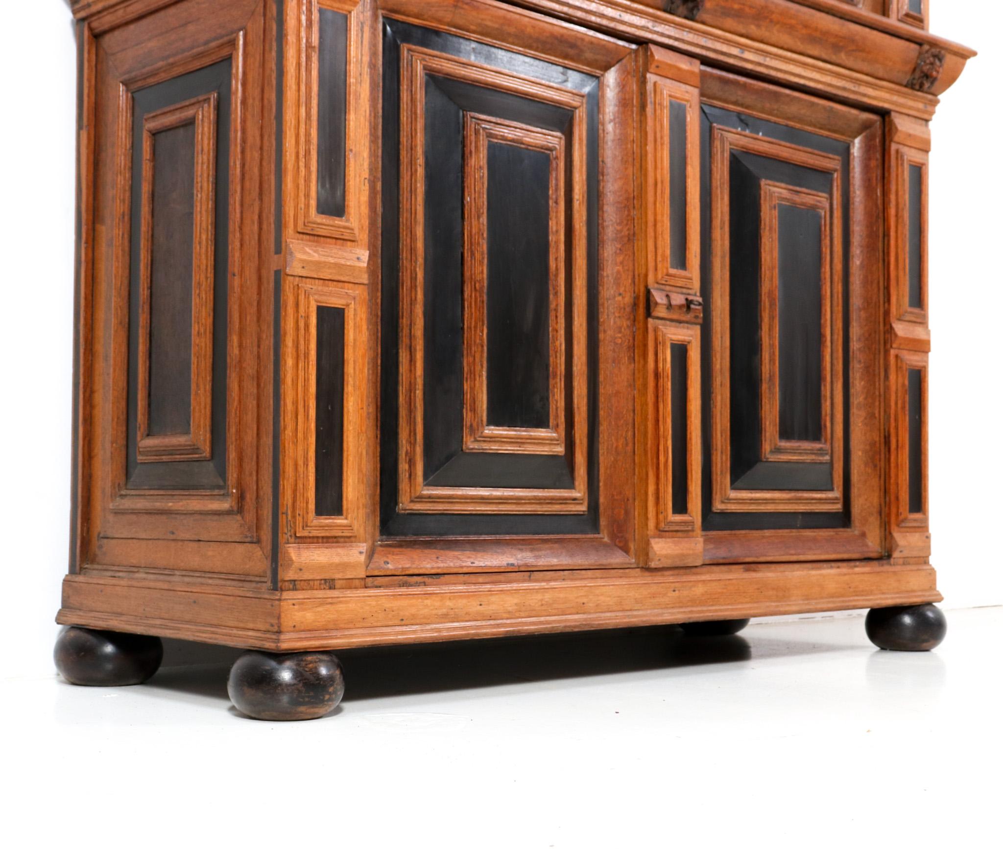 Late 17th Century Oak Dutch Renaissance Cupboard For Sale at 1stDibs