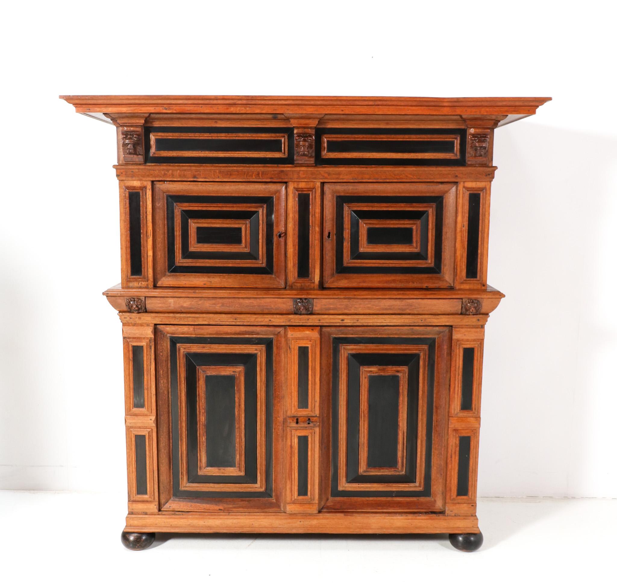 Late 17th Century Oak Dutch Renaissance Cupboard For Sale at 1stDibs