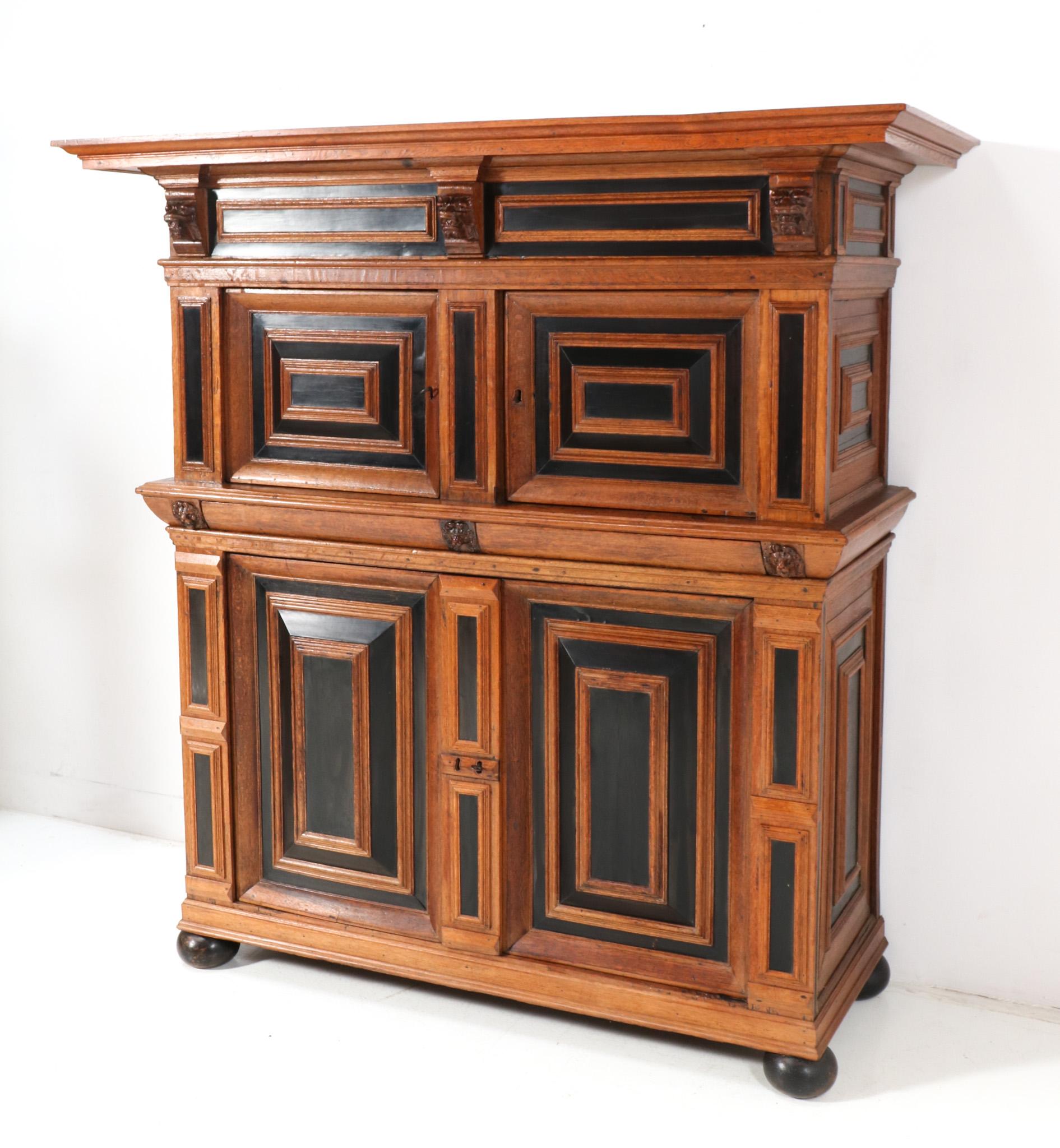 Late 17th Century Oak Dutch Renaissance Cupboard For Sale at 1stDibs