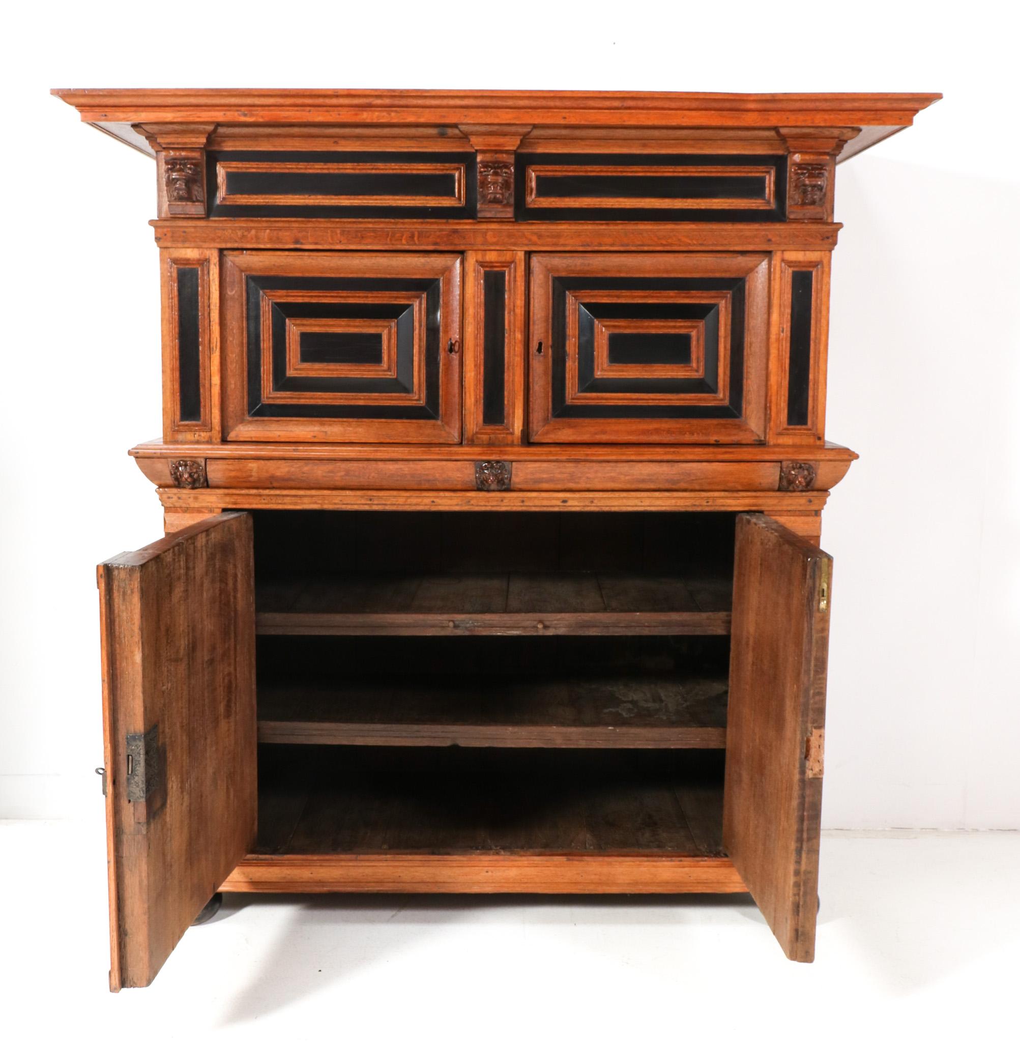 Late 17th Century Oak Dutch Renaissance Cupboard For Sale at 1stDibs