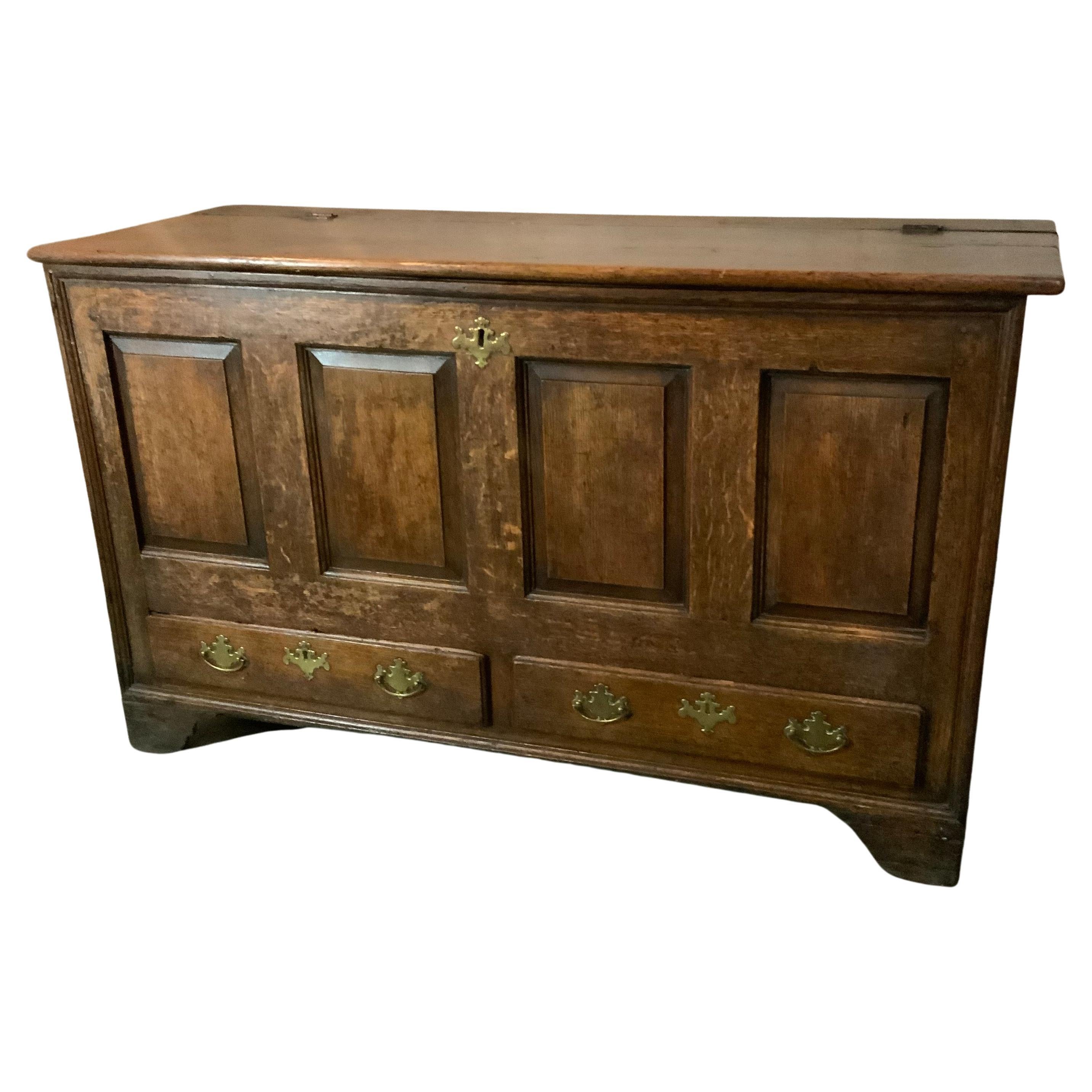 18th Century Oak Multi Panel English Kist at 1stDibs