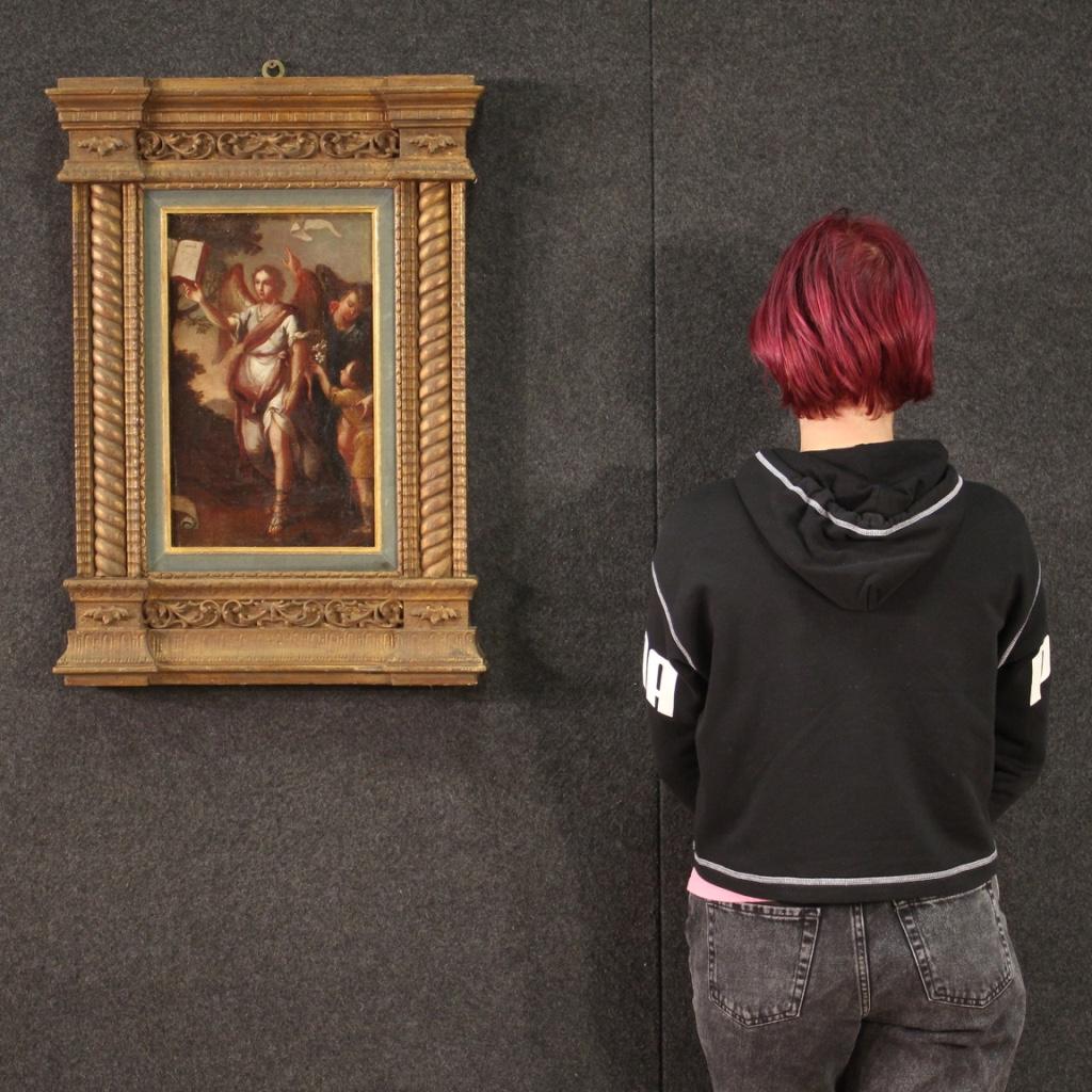 18th Century Oil Antique Italian Religious Painting Tobias and the ...