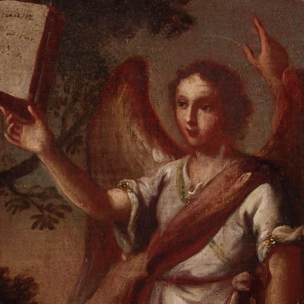 18th Century Oil Antique Italian Religious Painting Tobias and the ...