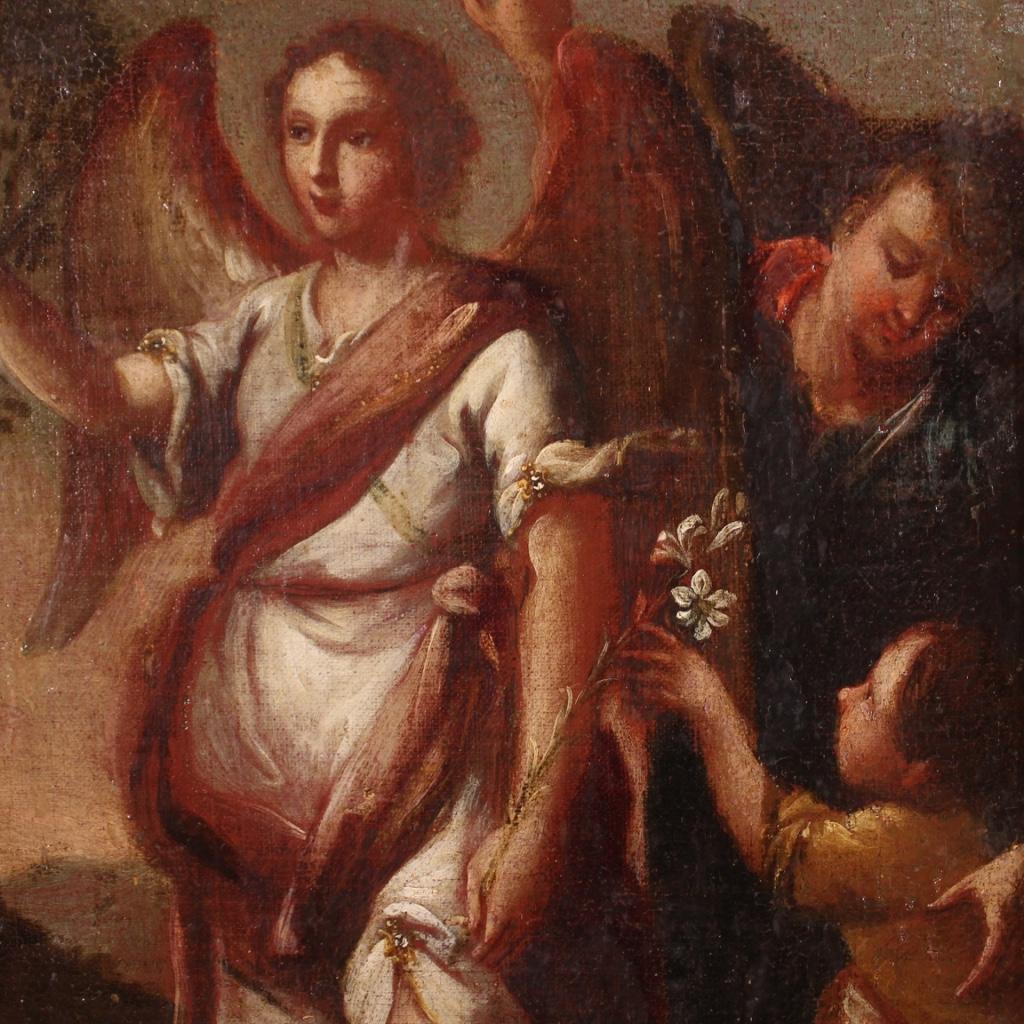 18th Century Oil Antique Italian Religious Painting Tobias and the ...