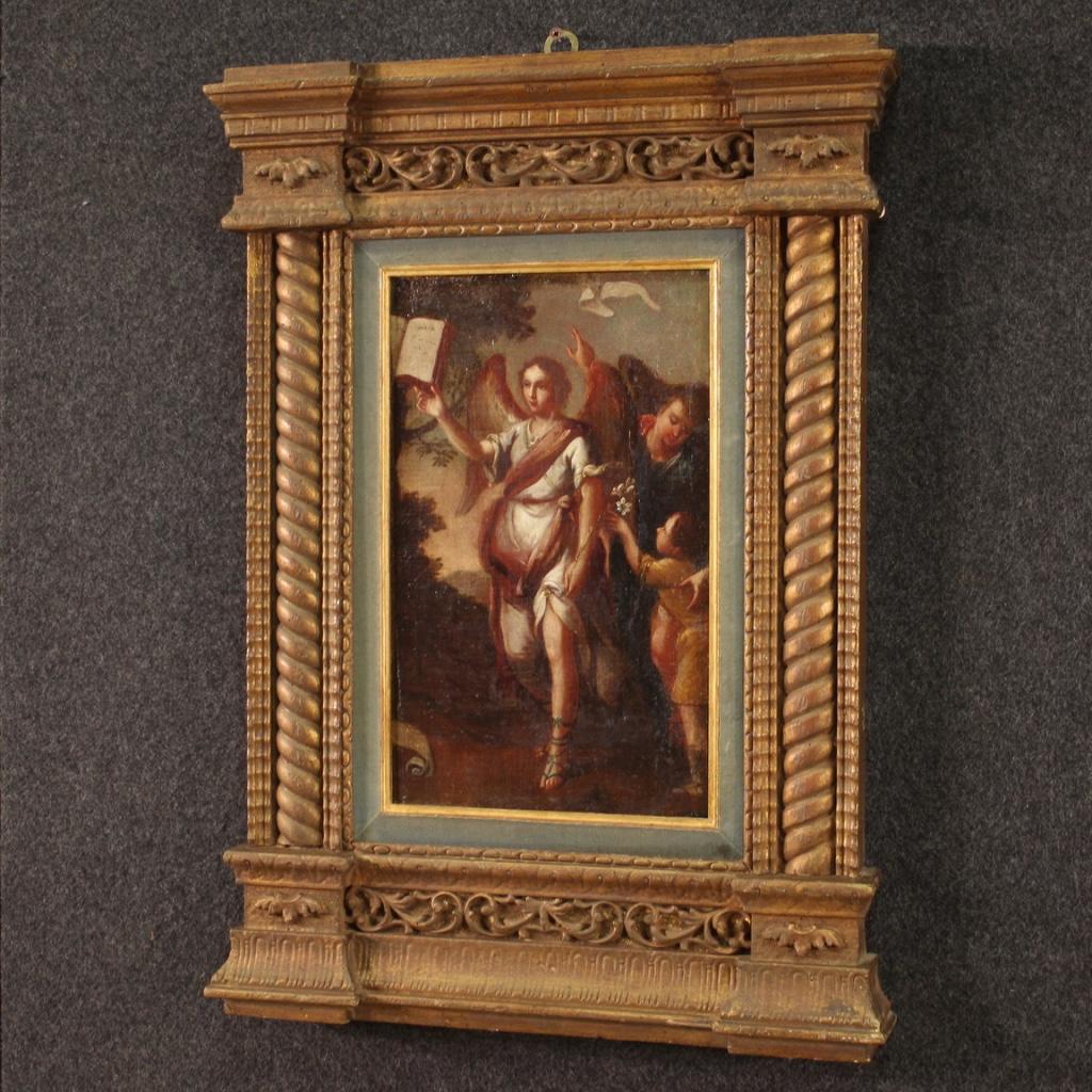 18th Century Oil Antique Italian Religious Painting Tobias and the ...