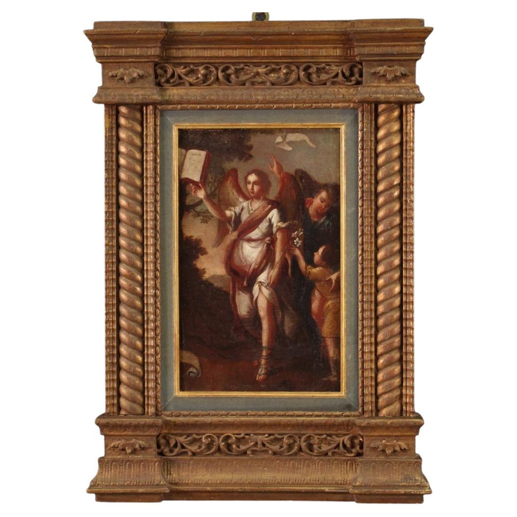 Antique Italian Religious Painting Holy Family from the 18th Century ...