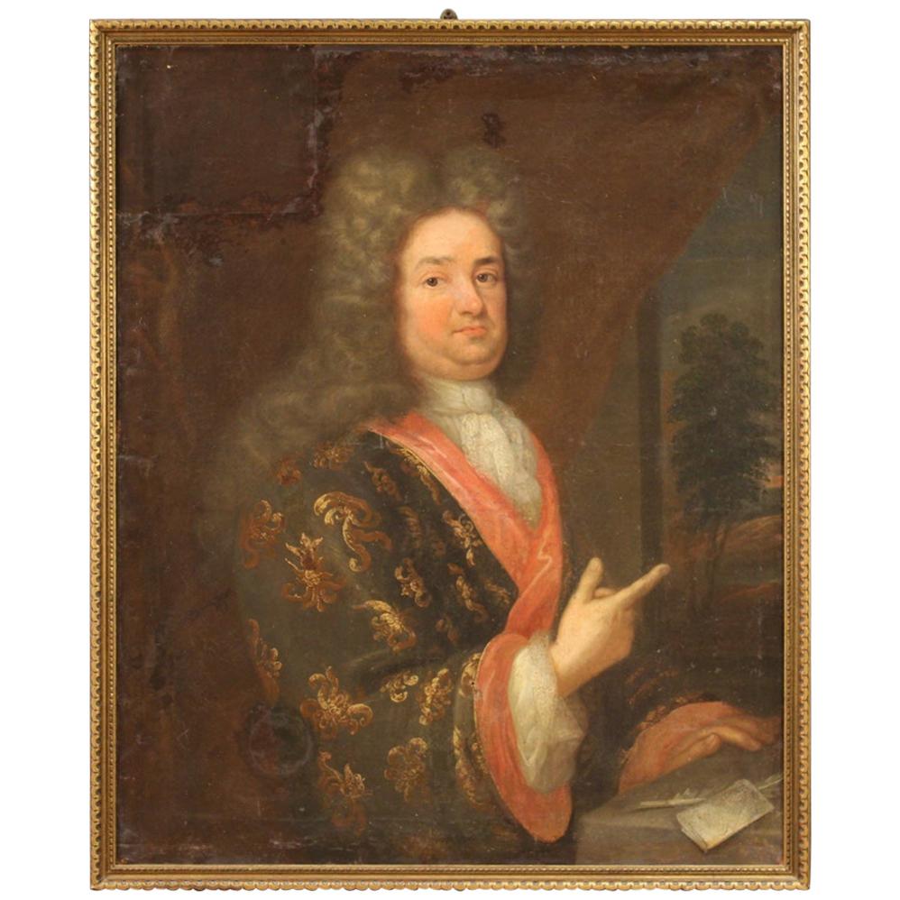 18th Century Oil on Canvas Antique French Portrait Painting, 1780 at ...
