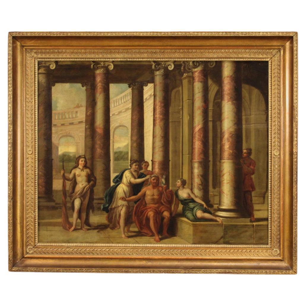 18th Century Oil on Canvas Italian Antique Neoclassical Painting, 1780 ...