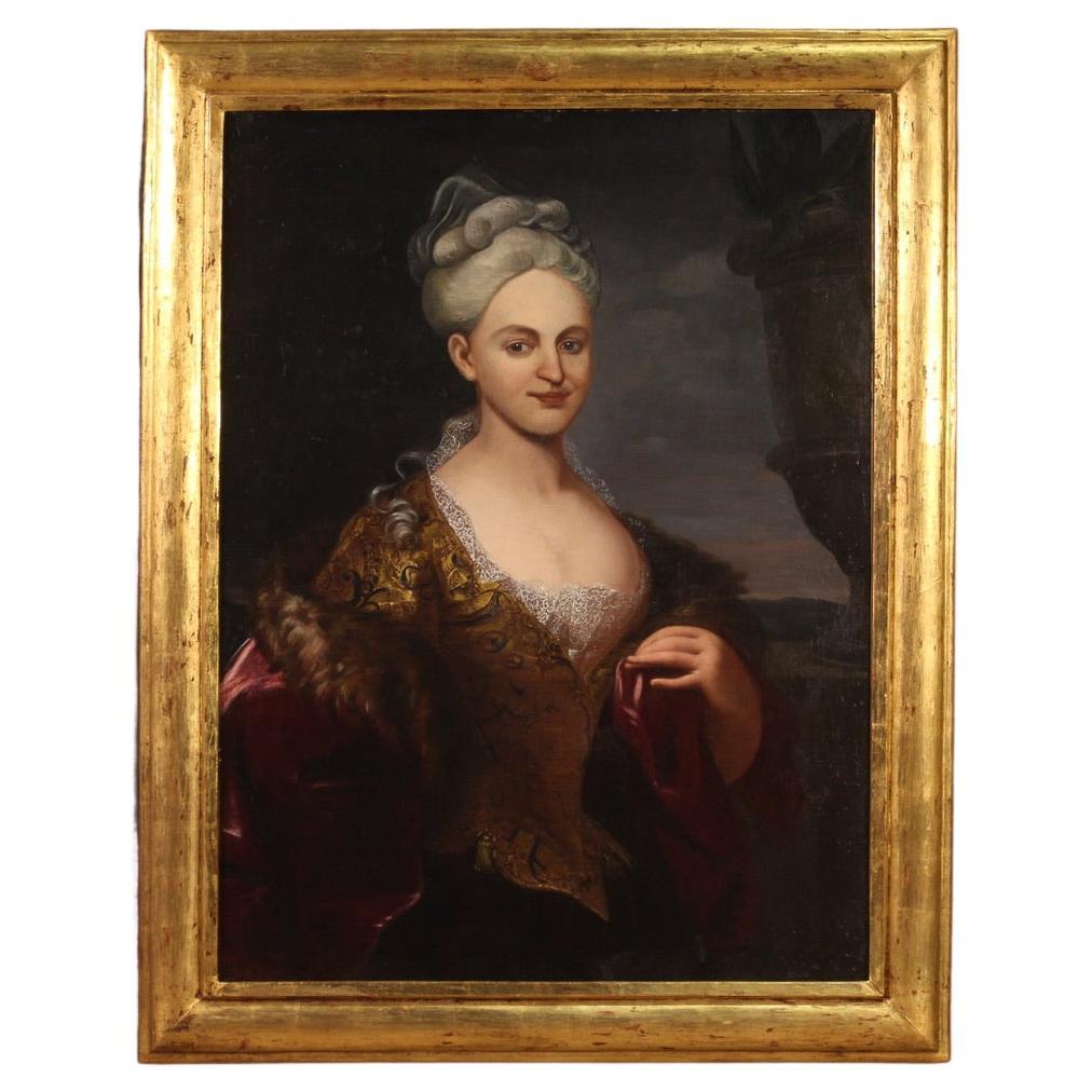 Lady Portrait, Oil on Board, 18th Century, French at 1stDibs