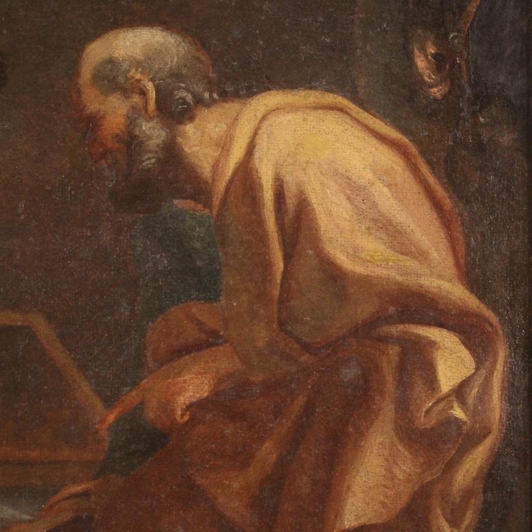 18th Century Oil on Canvas Italian Antique Genre Scene Landscape ...