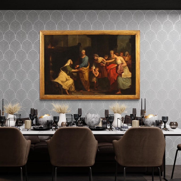 18th Century Oil on Canvas Italian Antique Neoclassical Painting, 1780 ...