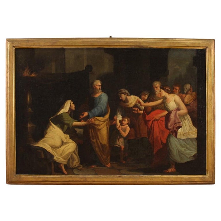 18th Century Oil on Canvas Italian Antique Neoclassical Painting, 1780 ...