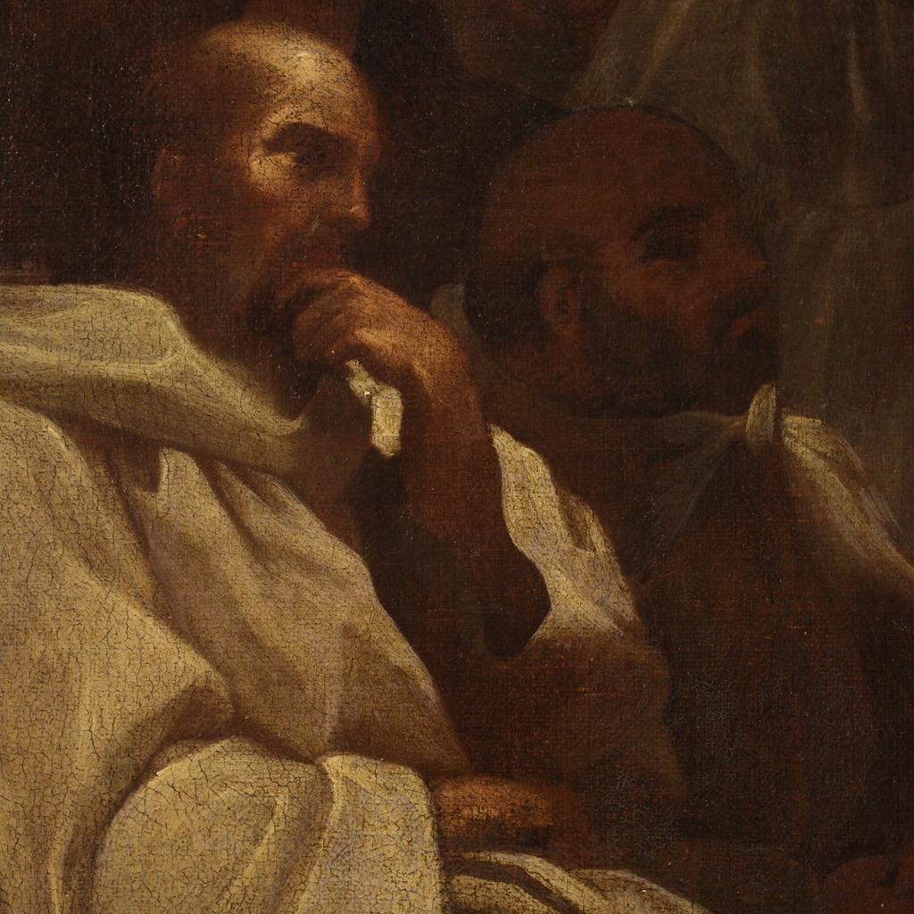 18th Century Oil on Canvas Italian Antique Painting the Vision of Saint ...