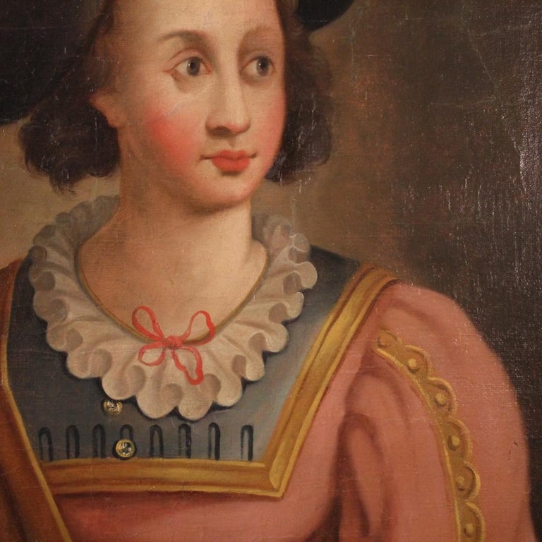 18th Century Oil on Canvas Italian Antique Portrait Painting, 1780 at ...