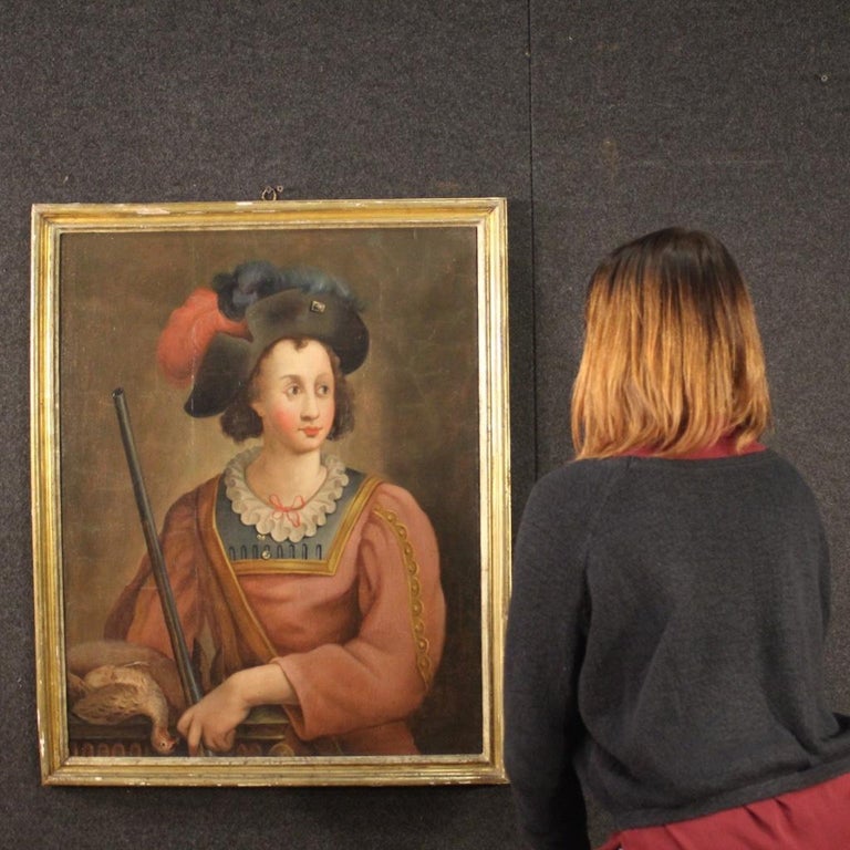 18th Century Oil on Canvas Italian Antique Portrait Painting, 1780 at ...