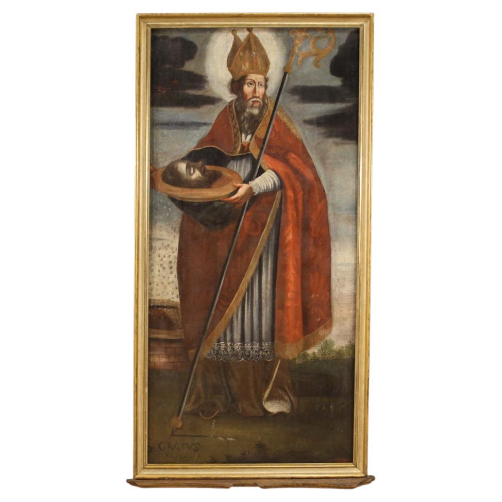 18th Century Oil on Canvas Italian Antique Religious Painting Saint ...