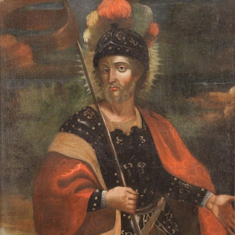 18th Century Oil on Canvas Italian Antique Religious Painting Saint ...