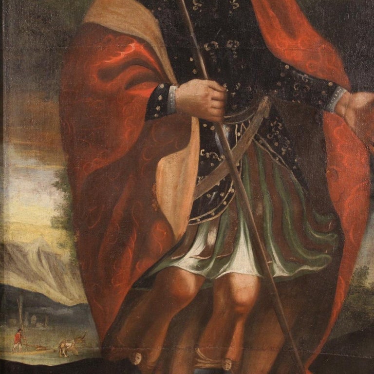 18th Century Oil on Canvas Italian Antique Religious Painting Saint ...