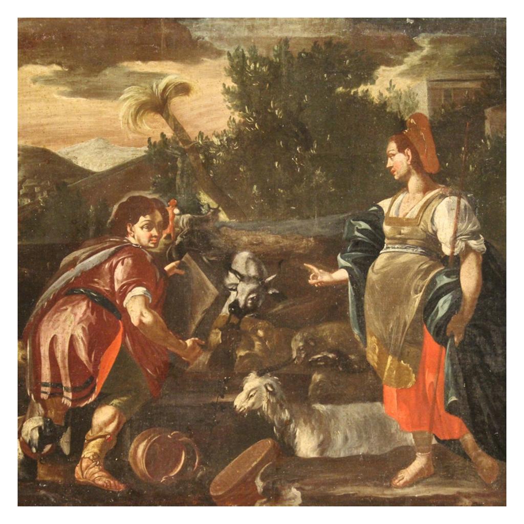 18th Century Oil on Canvas Italian Painting Danae and the Shower of ...