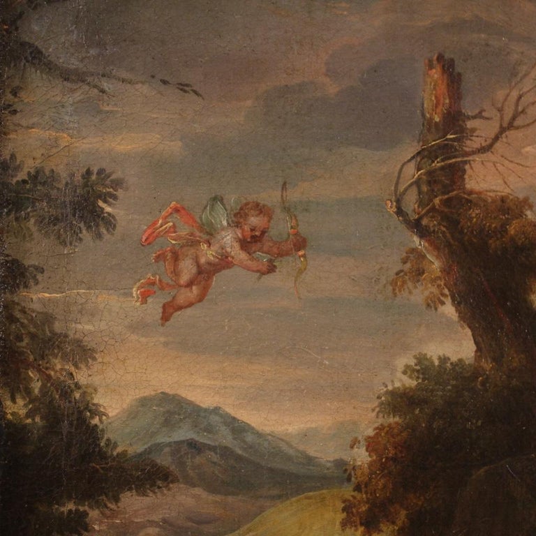 18th Century Oil on Canvas Italian Mythological Mercury and Argus ...