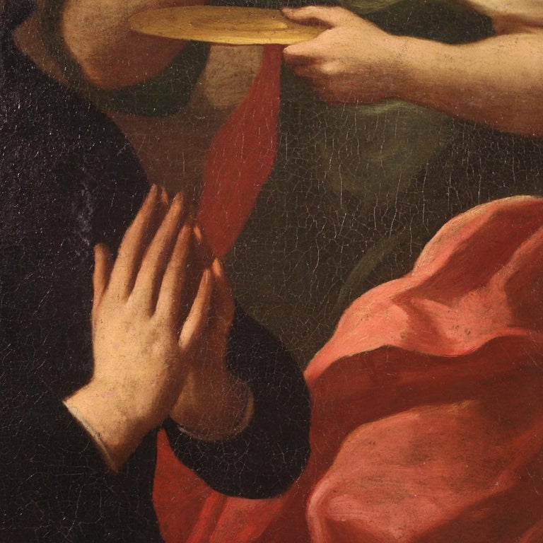 18th Century Oil on Canvas Italian Painting Communion of Saint ...