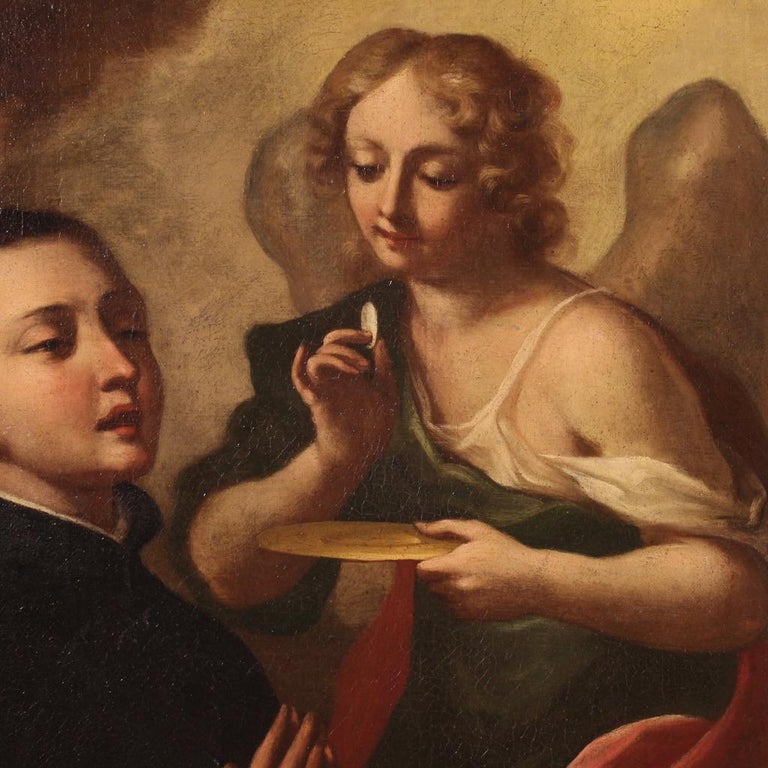 18th Century Oil on Canvas Italian Painting Communion of Saint ...