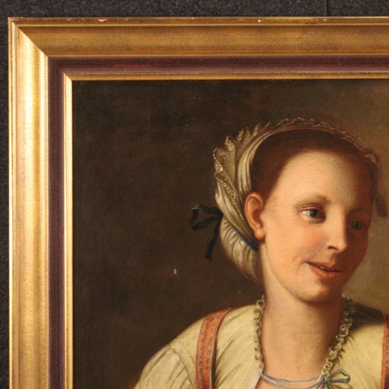 18th Century Oil on Canvas Italian Portrait Painting, 1780 For Sale at ...