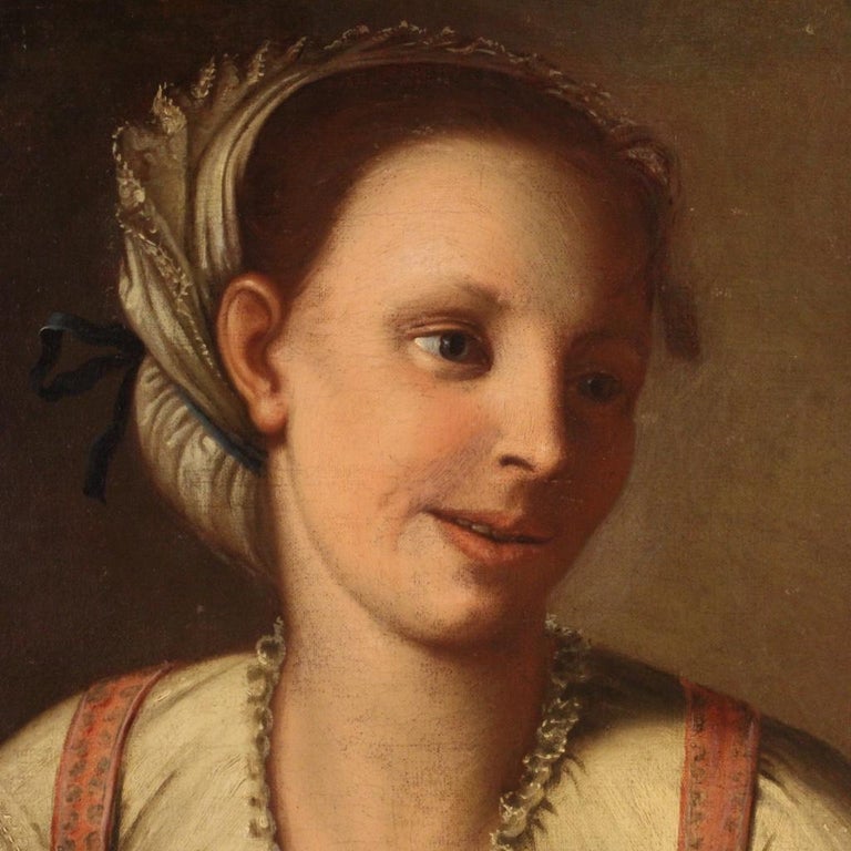 18th Century Oil on Canvas Italian Portrait Painting, 1780 For Sale at ...