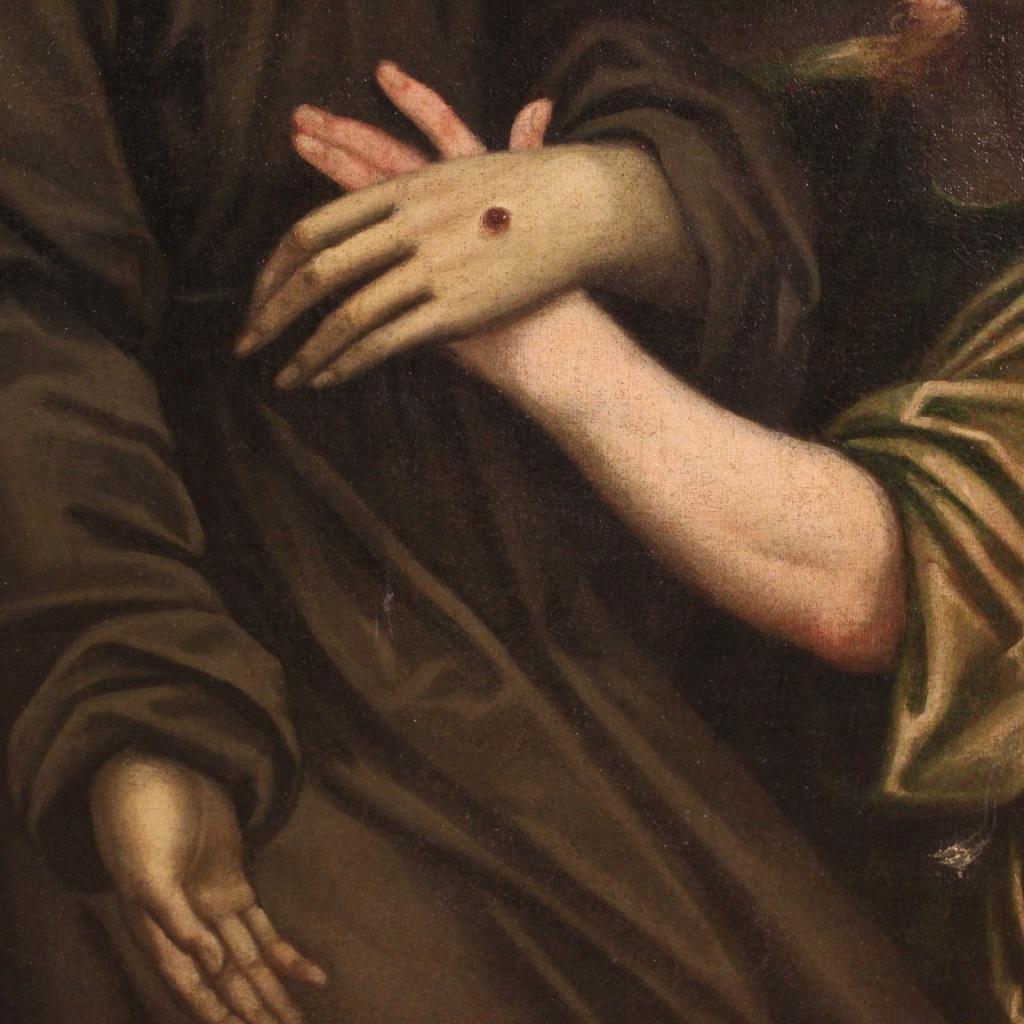 18th Century Oil on Canvas Italian Religious Painting Ecstasy of Saint ...