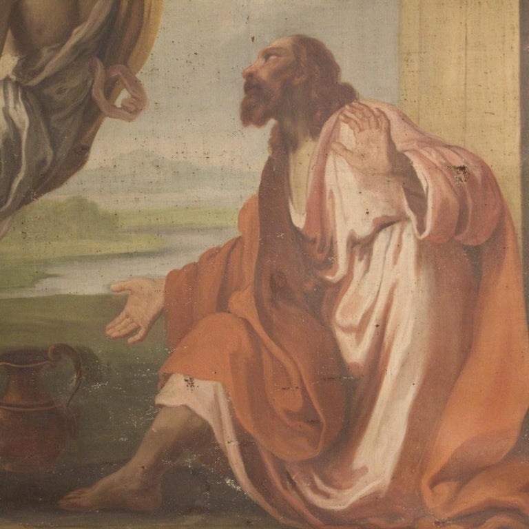 18th Century Oil on Canvas Italian Religious Painting Sacrifice of ...